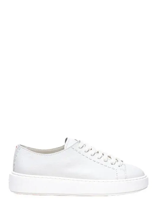 Santoni Leather Sneaker - White