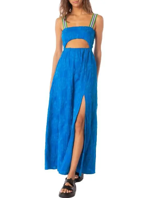 MAAJI Poet Cutout Embroidered Maxi Dress - Bright Blue