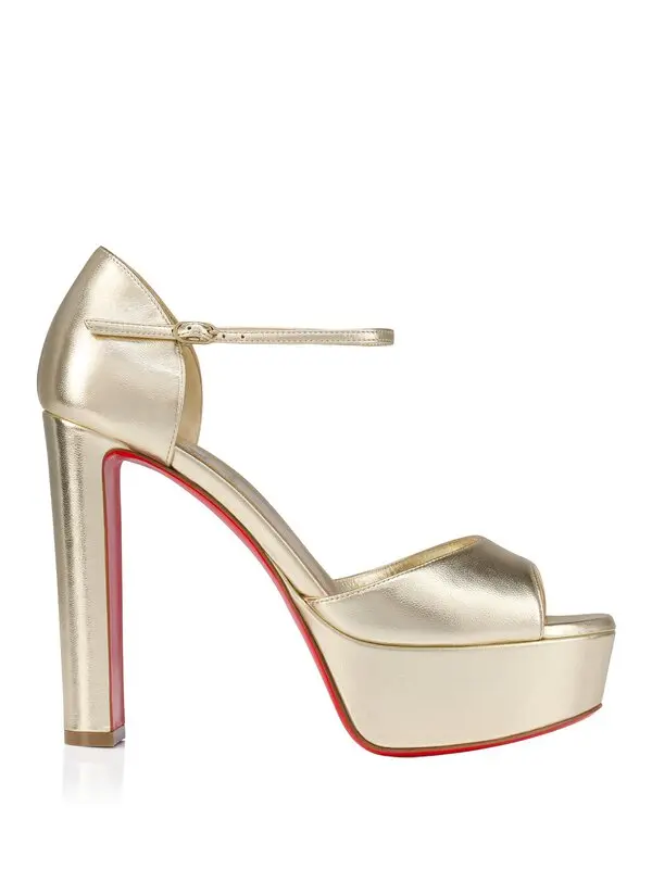 CHRISTIAN LOUBOUTIN Sandaloo Platform Sandals - Gold