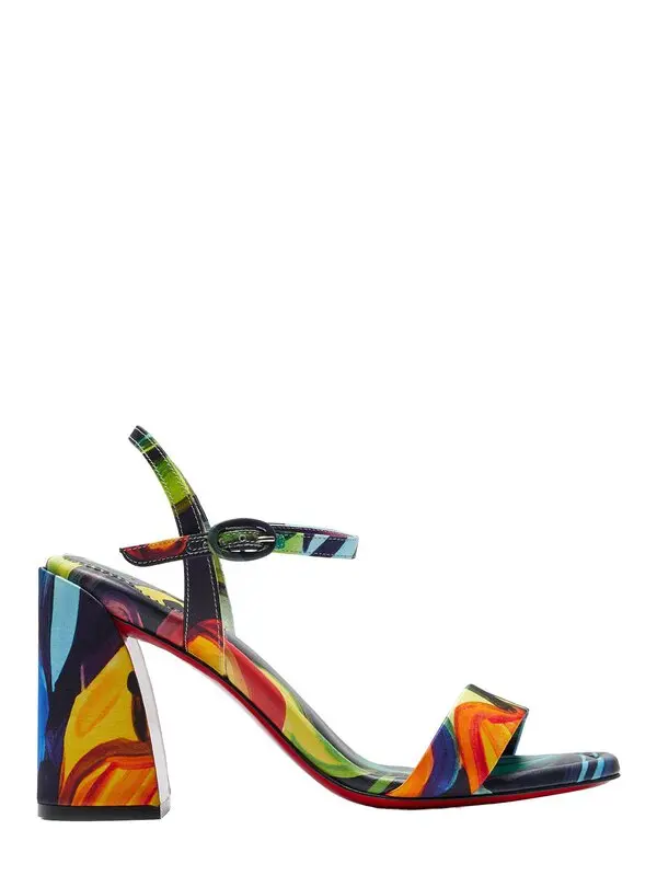 CHRISTIAN LOUBOUTIN Miss Jane 85mm Printed Satin Sandals - Multi