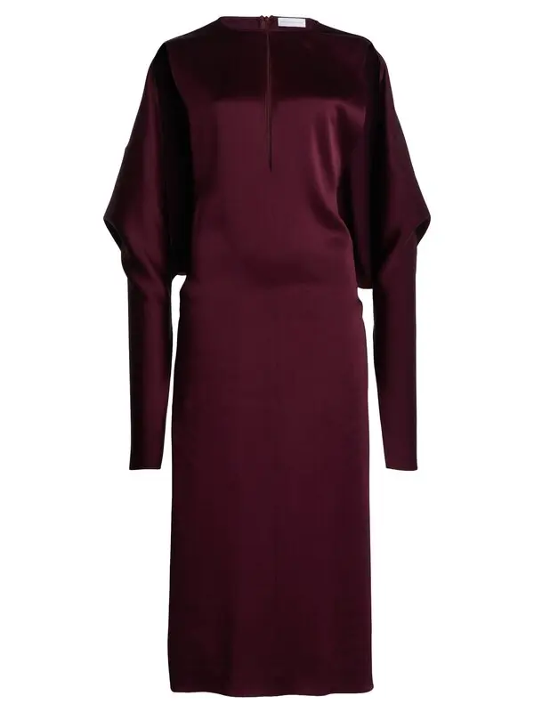 Stella McCartney Satin Column Gown With Cutout Detail - Burgundy