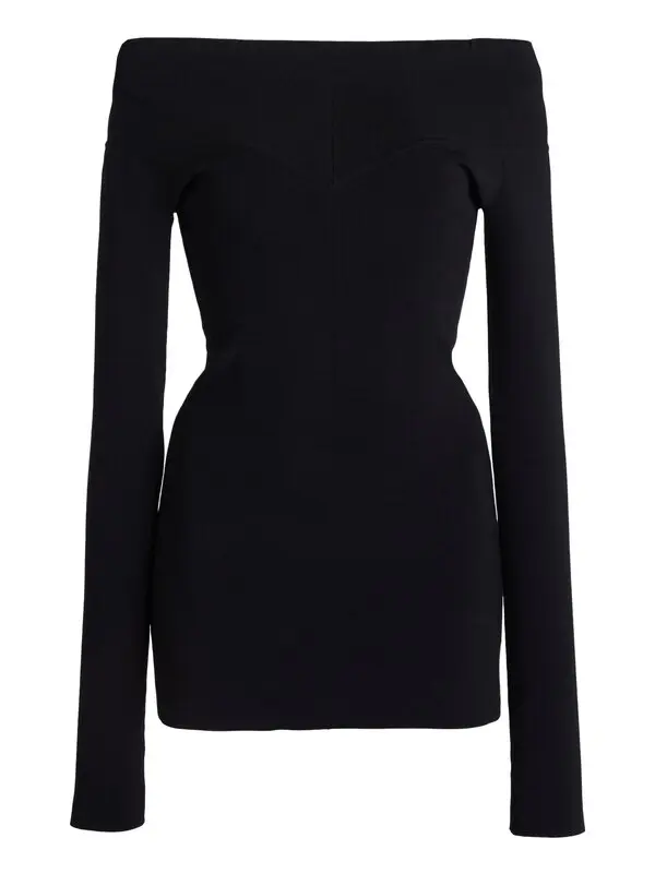 Stella McCartney Compact Knit Off-the-shoulder Top - Black