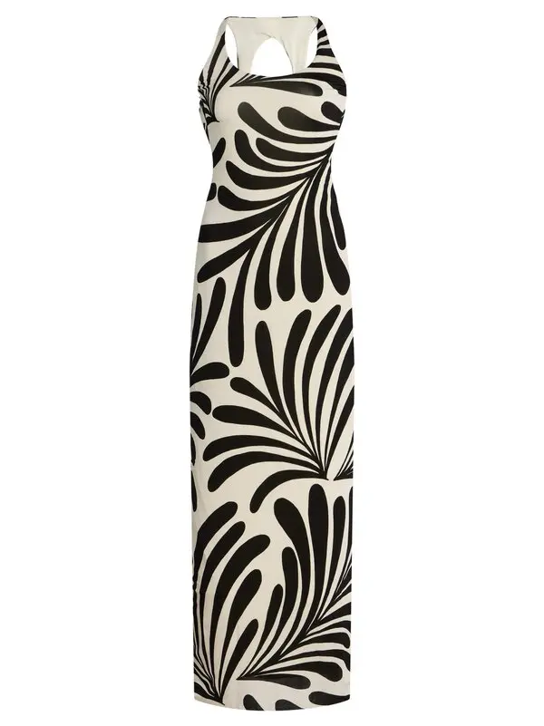 CALA DE LA CRUZ Solange Open Back Maxi Dress - Black,white
