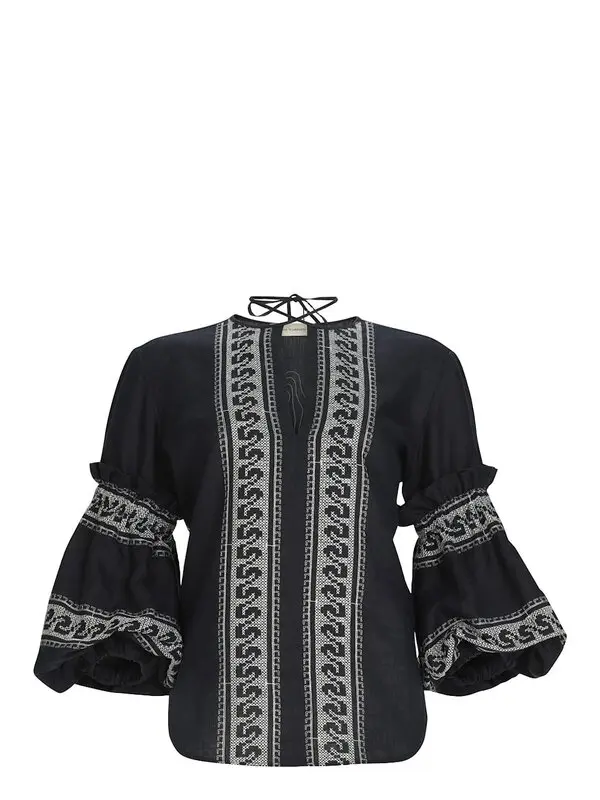 Silvia Tcherassi Lucaya Embroidered Blouse - Nvywhteb