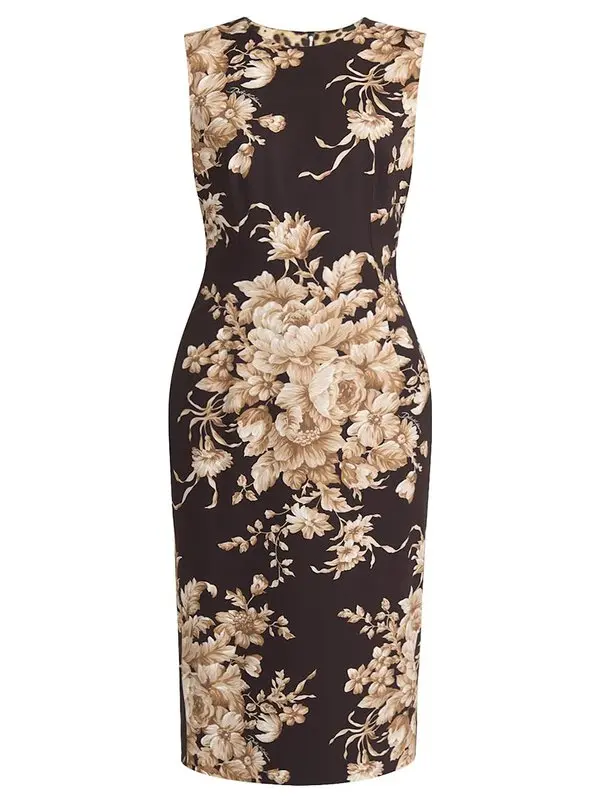 Dolce & Gabbana Rose Cretonne Charmeuse Midi Dress - Prpprtflow