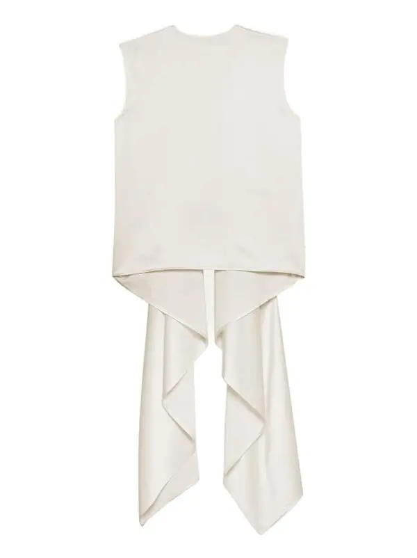 Helmut Lang Sleeveless Draped Silk Scarf Top - Iv