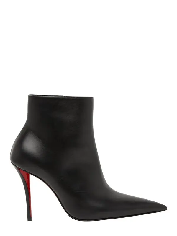CHRISTIAN LOUBOUTIN 100mm Leather Booties - Black