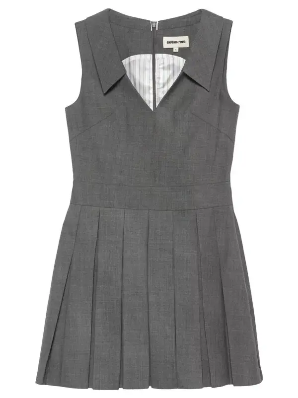 SHUSHU/TONG Pleated Mini Dress - Grey