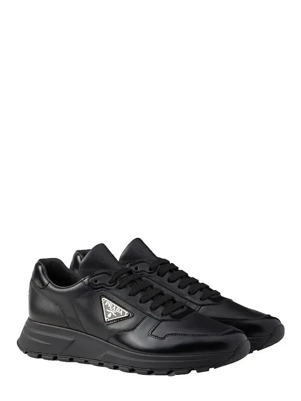 Prada Prax 01 Leather Sneakers - Black