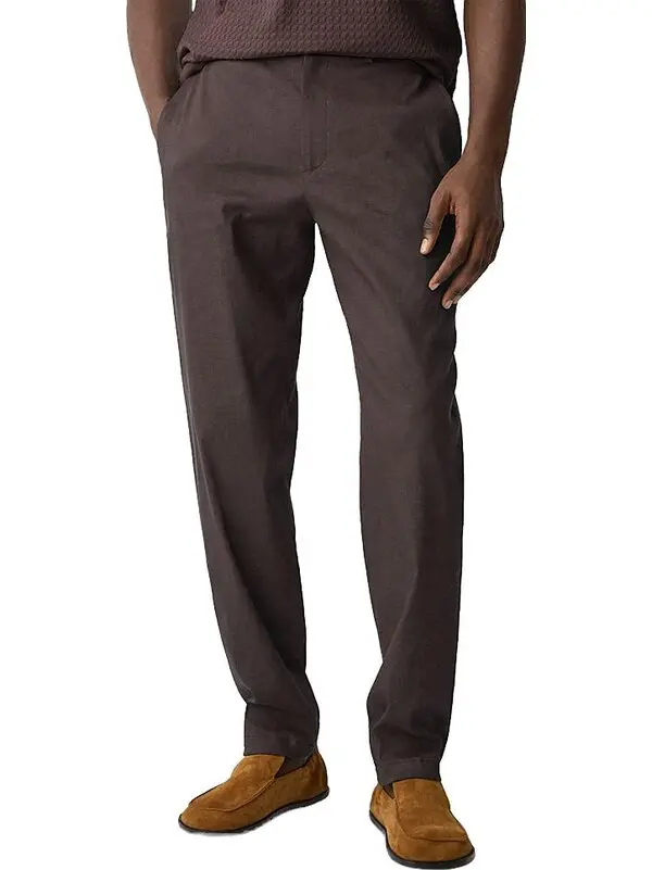 Theory Curtis Drawstring Pant In Good Linen - Dark Mocha