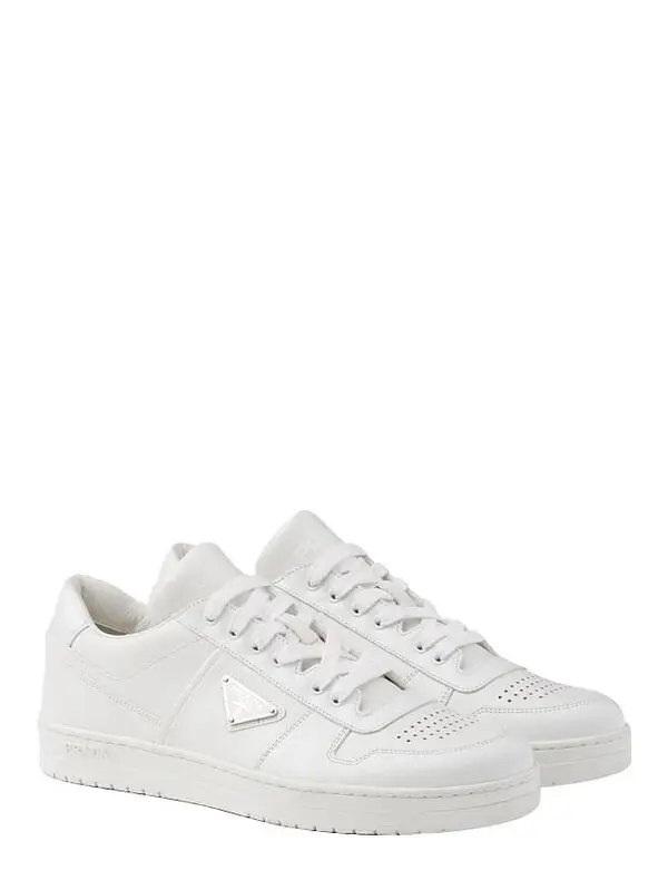 Prada Downtown Leather Sneakers - White Overflow