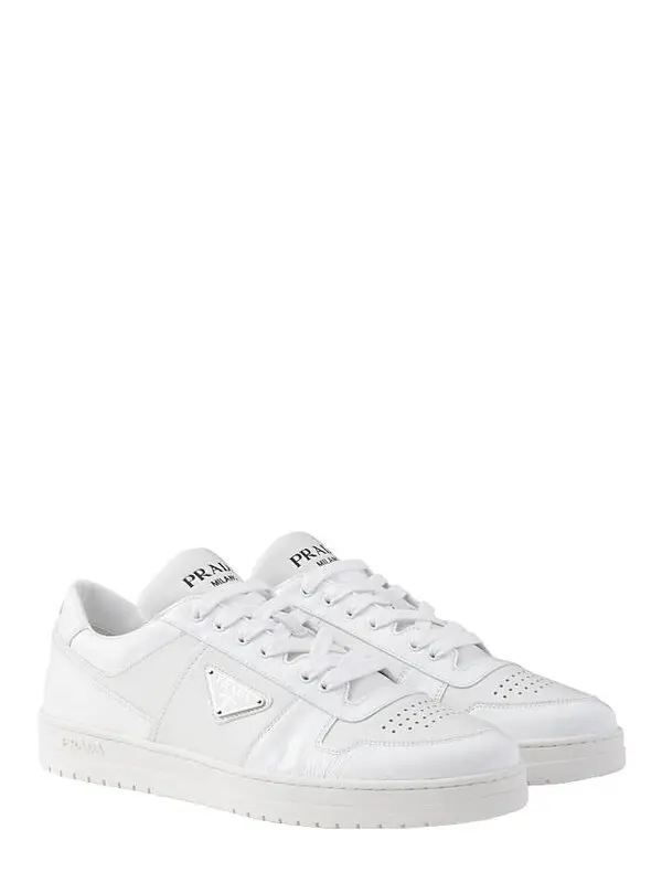 Prada Downtown Leather Sneakers - White