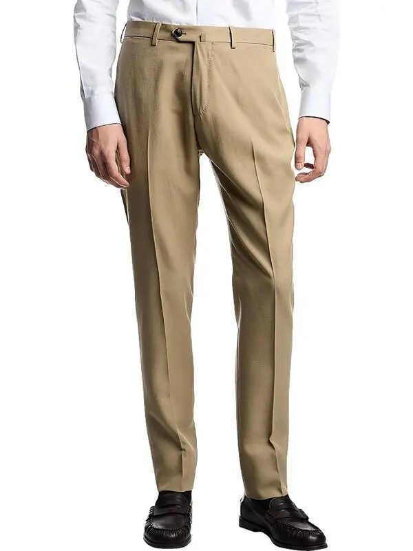 Emporio Armani Flat Front Trousers - Tan
