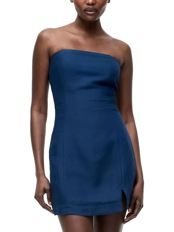 French Connection Birdie Strapless Mini Dress - Midnight Blue