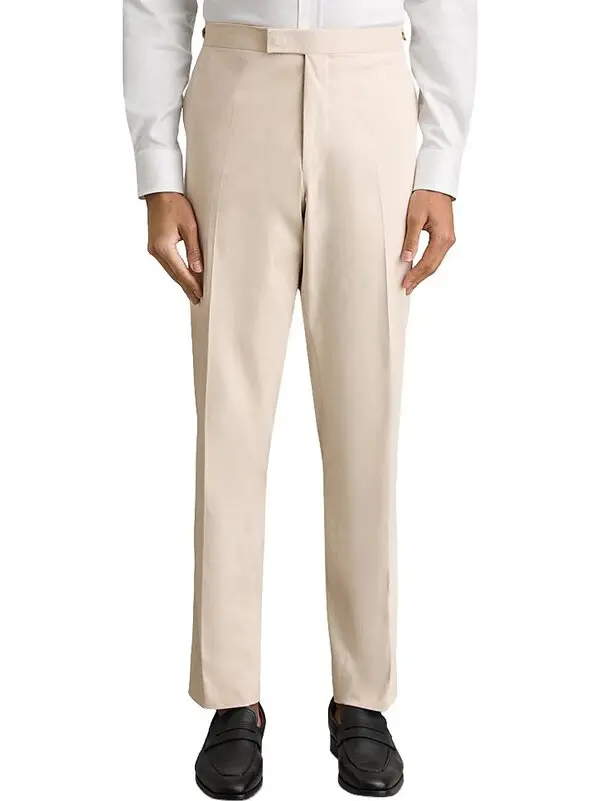 REISS Putney Cotton Blend Suit Pants - Stone