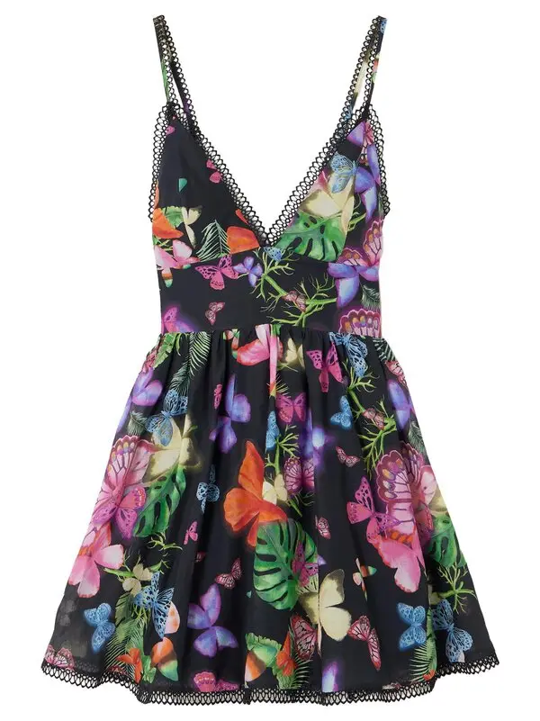 Charo Ruiz Ibiza Issya Printed Mini Dress - Black