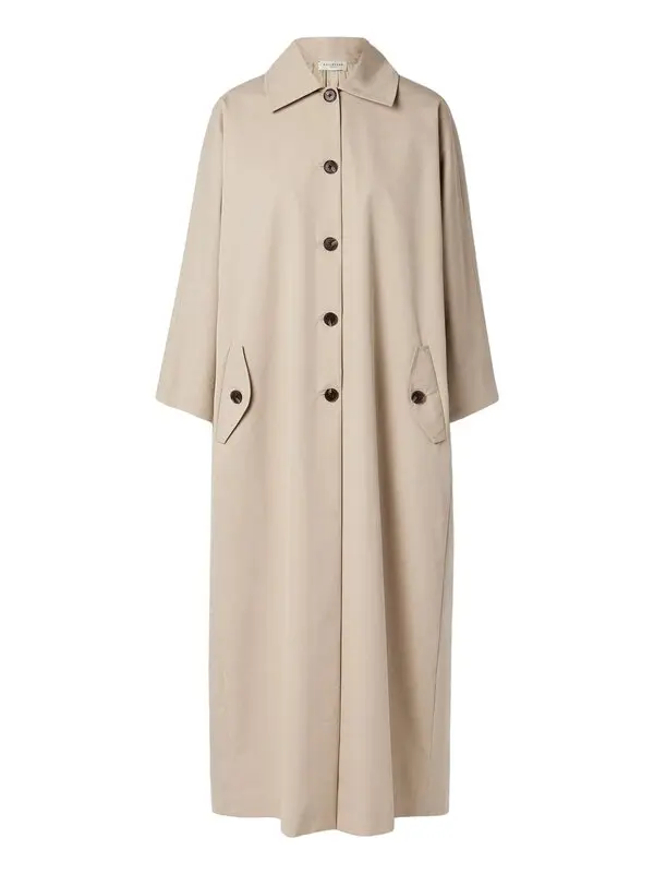 KALLMEYER Tavi Pleated Cotton-blend Twill Trench Coat - Neutrals
