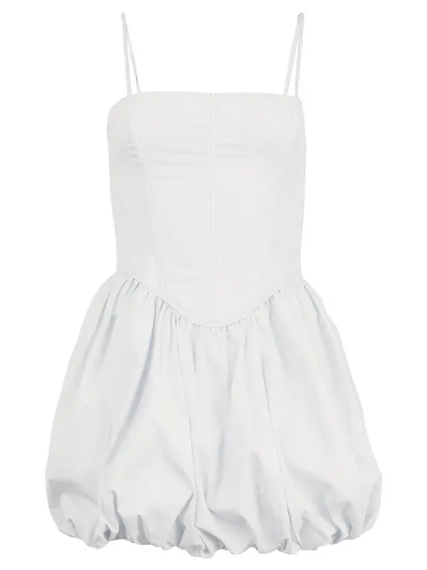 Fleur Du Mal Poplin Bubble Mini Dress - White