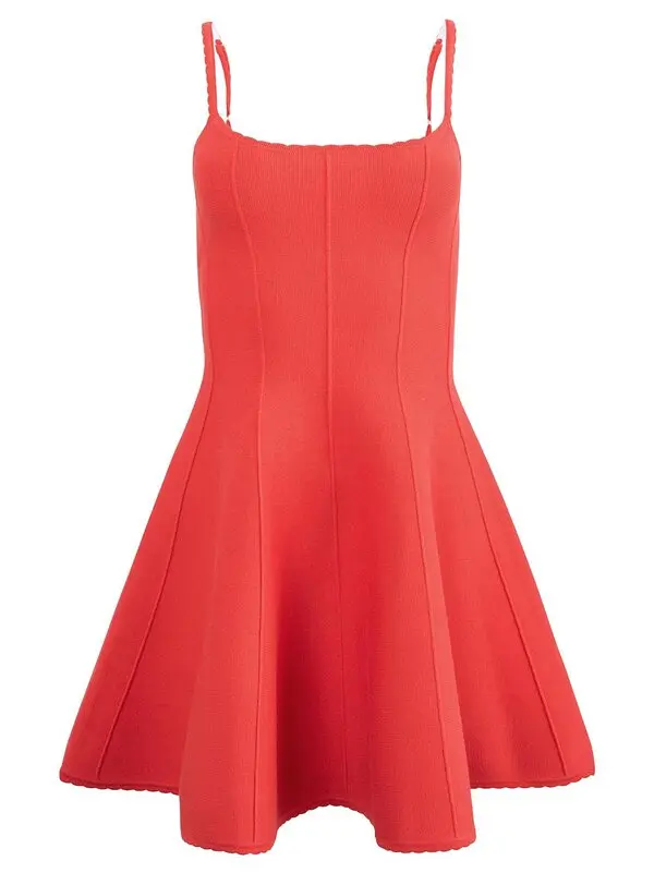 Fleur Du Mal Flared Corset Mini Dress - Coral Crush