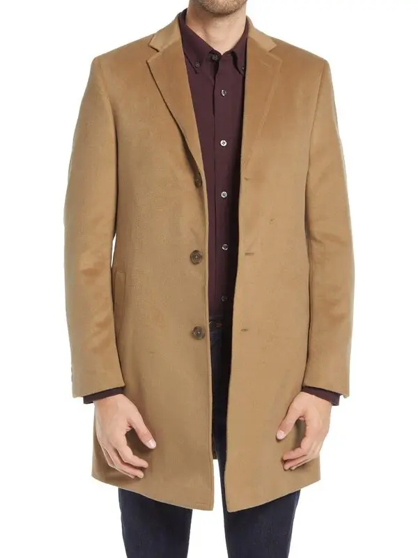 Nordstrom Single-breasted Overcoat - Camel
