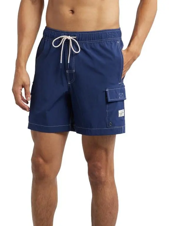 FAIR HARBOR Breaker Water Repellent Swim Trunks - Navy