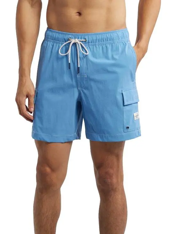 FAIR HARBOR Breaker Water Repellent Swim Trunks - Wave Blue