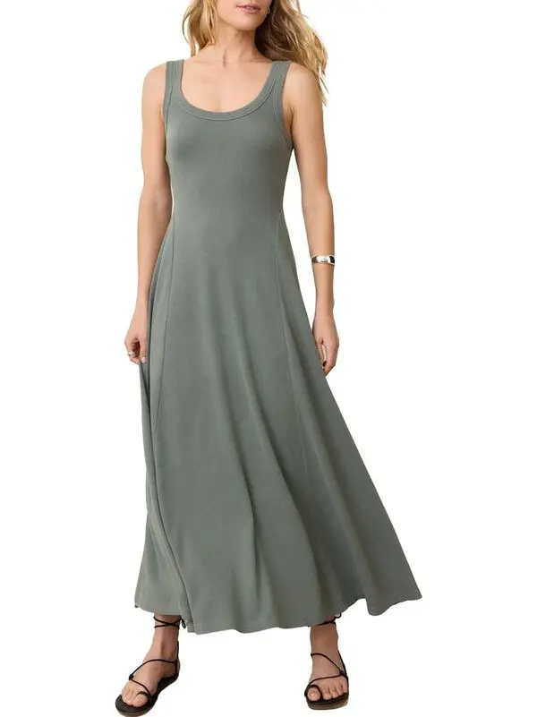 Marine Layer Lexi Sun-in Rib Maxi Dress - Forest