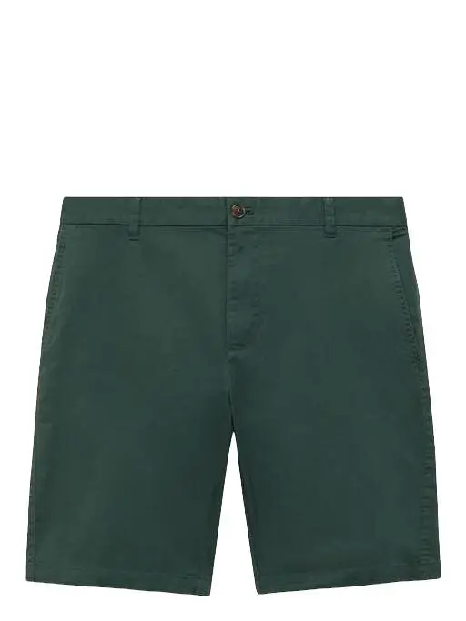 Mango Slim Fit Bermuda Chino Shorts - Dark Green