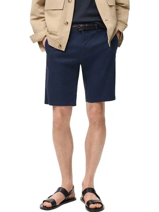 Mango Slim Fit Bermuda Chino Shorts - Dark Navy
