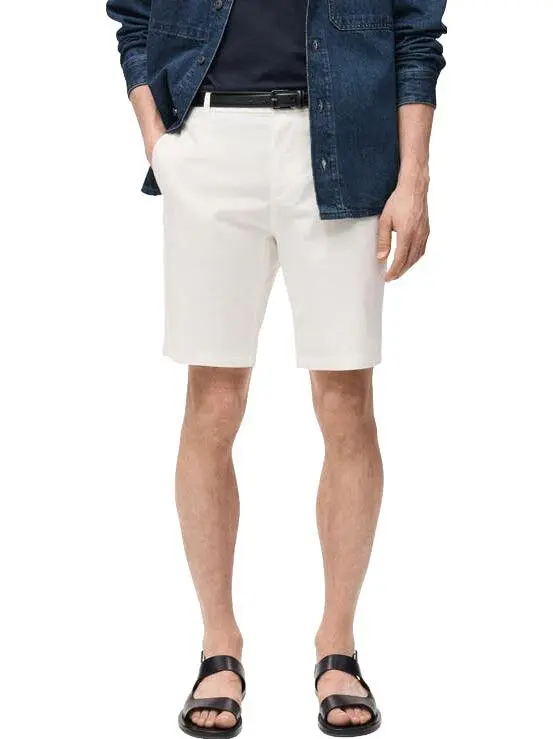 Mango Slim Fit Bermuda Chino Shorts - White