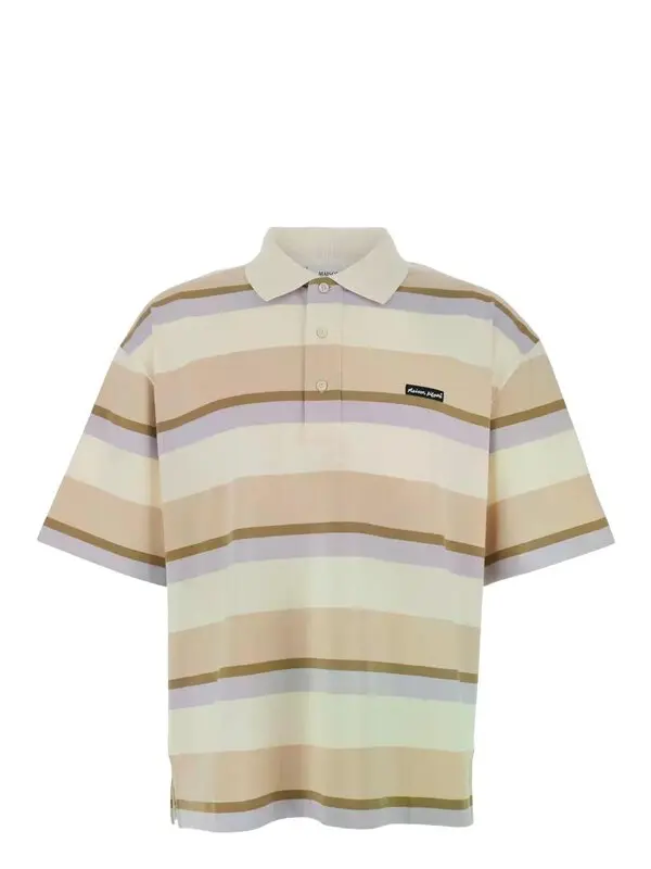 Maison Kitsuné Striped Polo Shirt - Neutrals