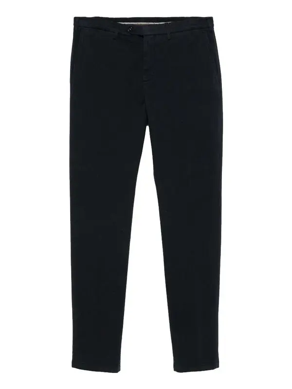 Canali Slim-cut Twill Trousers - Blue