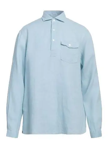 LARDINI Shirt Lilac Size Linen - Blue