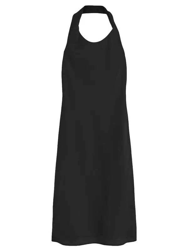 Cos Twisted Linen-blend Halterneck Dress - Black
