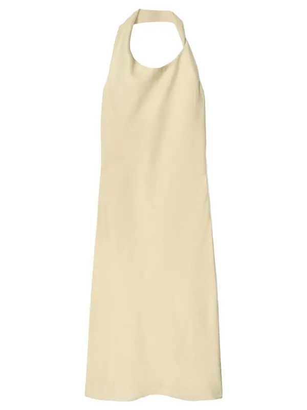 Cos Linen-blend Halterneck Dress - Yellow