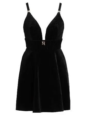 Elisabetta Franchi Mini Flared Dress - Black