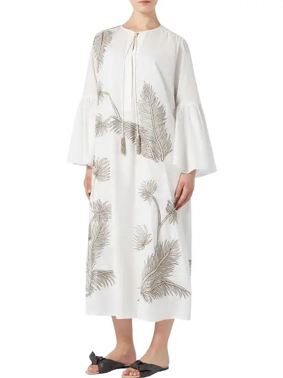Marina Rinaldi York Long Sleeve Floral Dress - Optical White