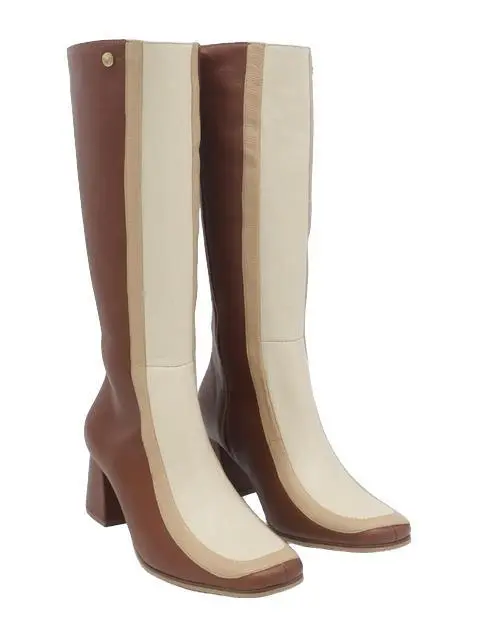 STIVALI NEW YORK Revival Knee High Boots - Brown/off White/tan