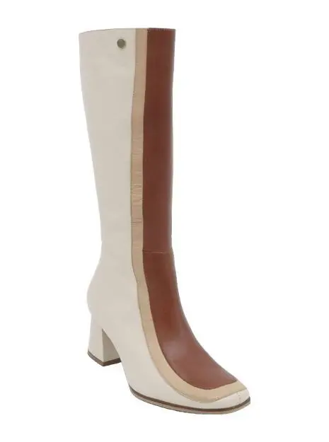 STIVALI NEW YORK Revival Knee High Boots - Ivory/brown Leather