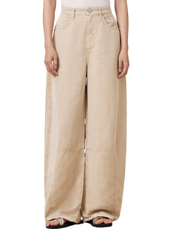 ALLSAINTS Jett Barrel Leg Trousers - Sand Brown
