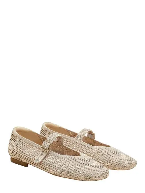 Vivaia Margot Mary-jane Square-toe Ballet Flats - Almond Mesh