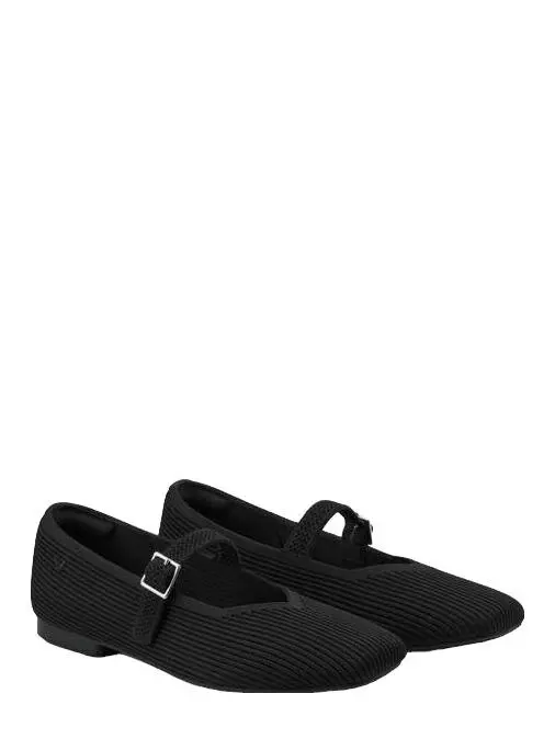 Vivaia Margot Mary-jane Square-toe Ballet Flats - Black