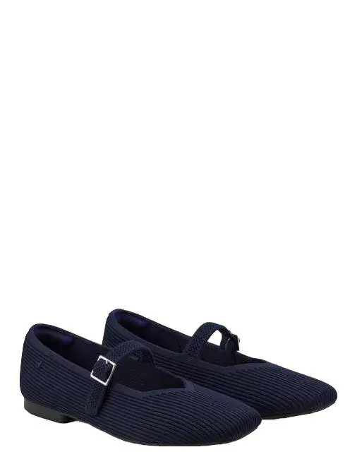 Vivaia Margot Mary-jane Square-toe Ballet Flats - Denim Blue