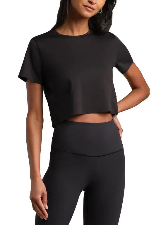 RHONE Serene Crop Performance T-shirt - Black