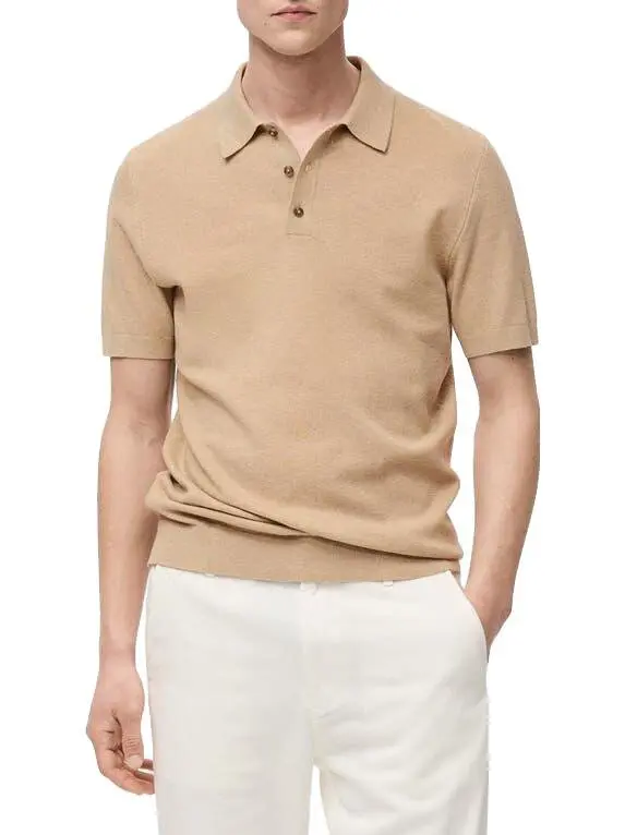 Mango Slim Fit Polo - Beige