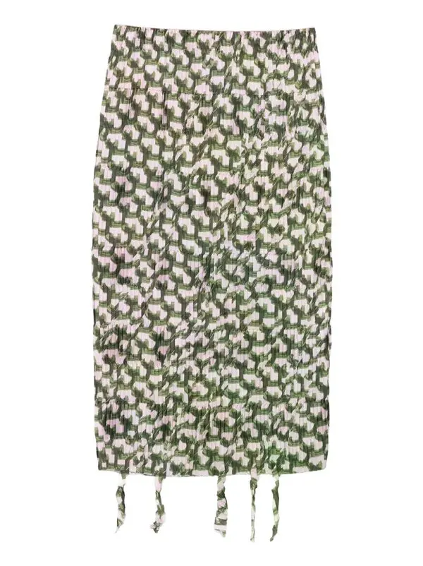 JNBY Fringed-edge Midi Skirt - Pink