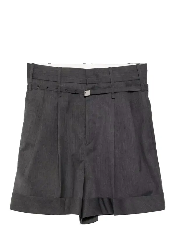 JNBY Wide-leg Belted Shorts - Grey