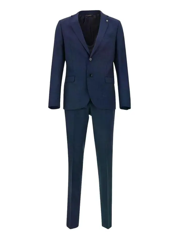 MANUEL RITZ Wool Single-breasted Suit - Blue