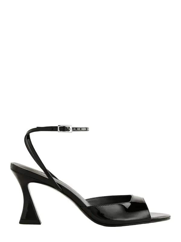 REFORMATION Noey Heeled Sandal Patent - Black