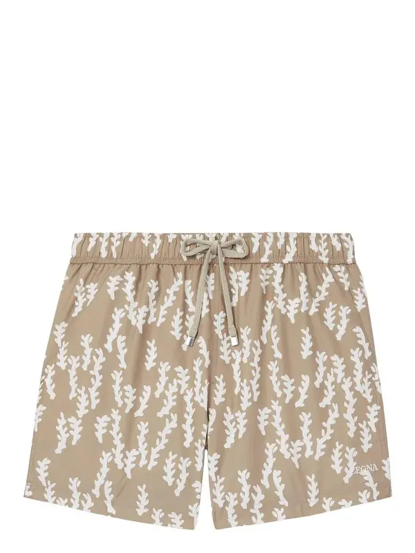 Zegna Rametto Dell'oasi Straight-leg Mid-length Printed Swim Shorts - Neutrals